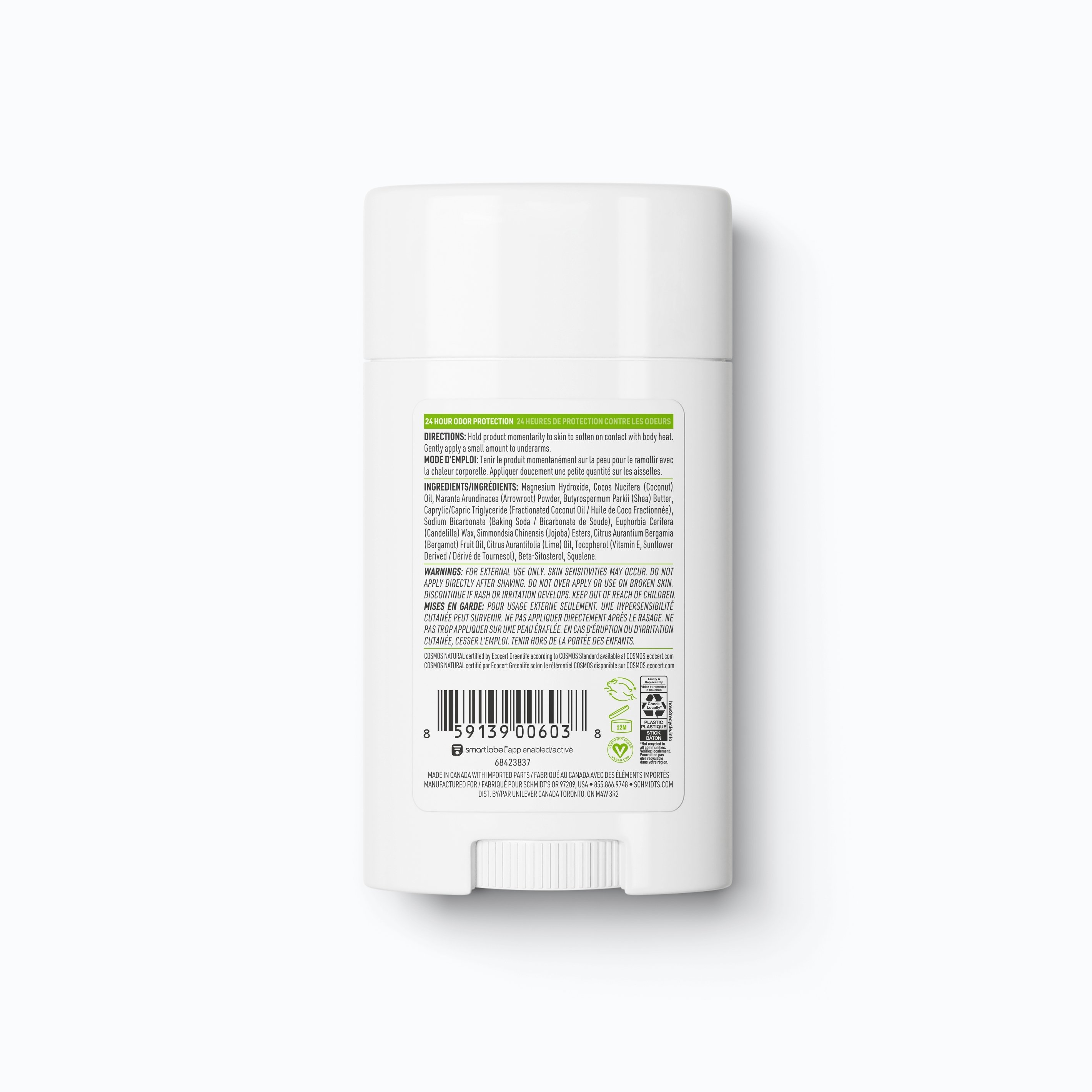 Bergamot & Lime Natural Deodorant Stick | Schmidt's